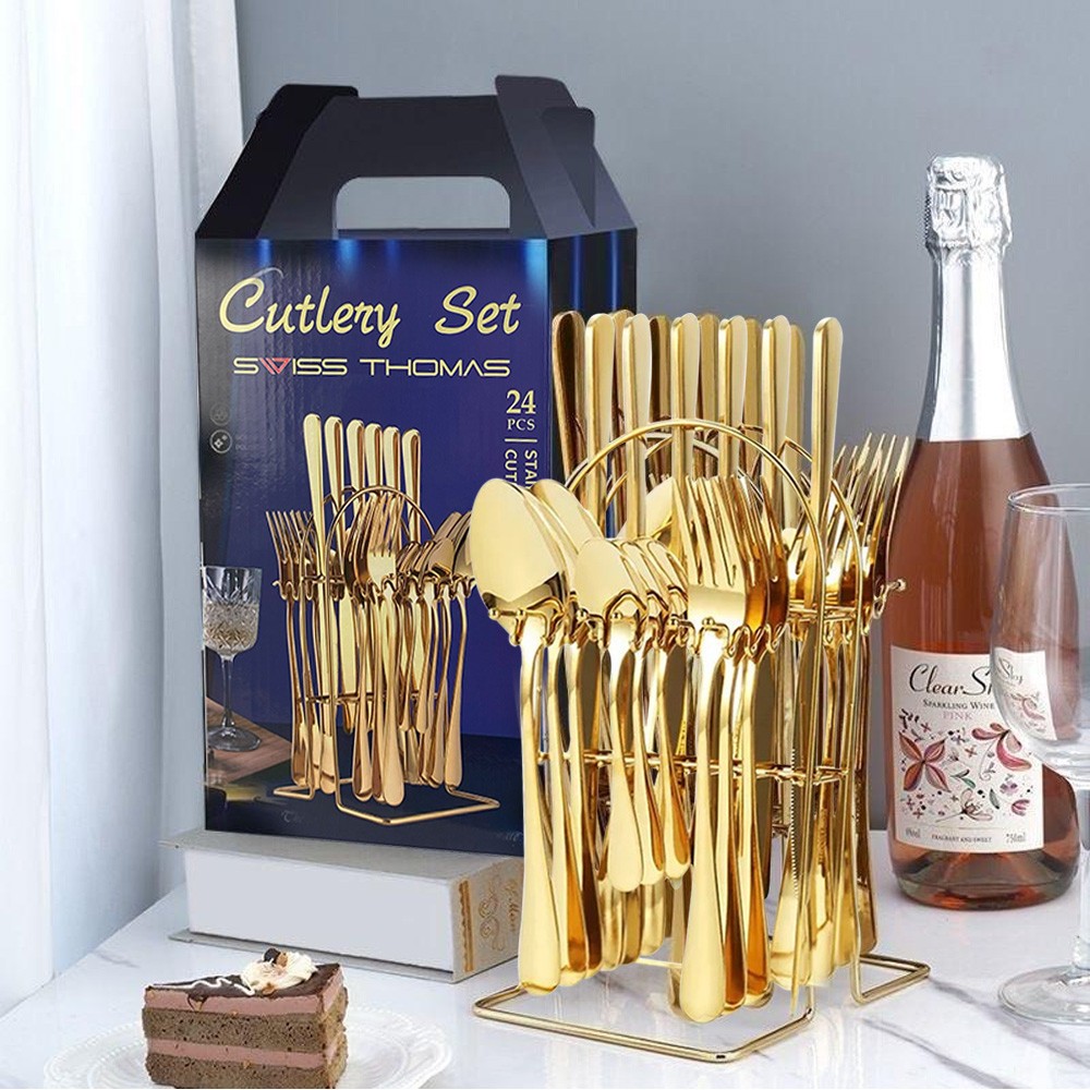 Swiss Thomas Cutlery Set 24 pcs Stainless Steel Cutlery Spoon & Fork ...