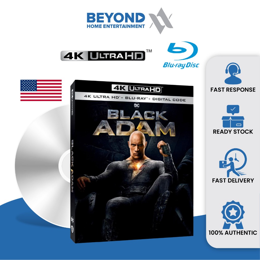 Black Adam (4K Ultra HD + Bluray) Blu Ray Disc High Definition | Shopee ...