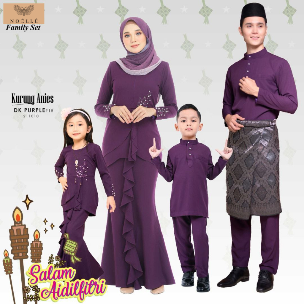 NOELLE Baju Raya Family Sedondon 2024 Baju Kurung Ibu Anak Baju Melayu ...