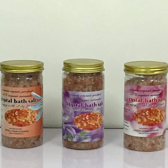 (3 Aromatic Fragrances) Organic Himalayan Rock Crystal Bath Salt Set ...