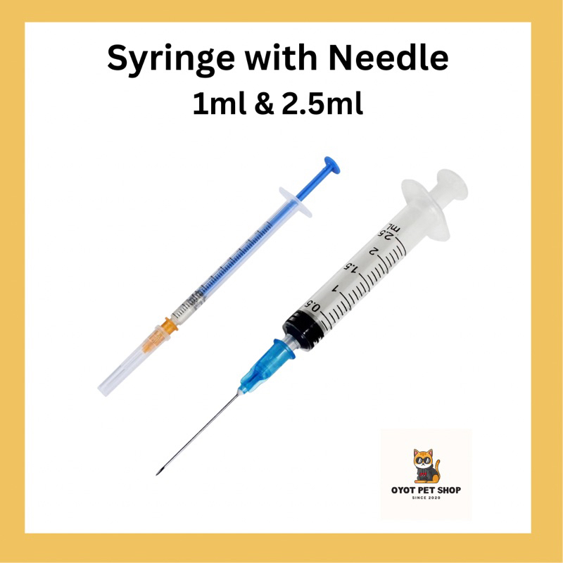 Syringe with needle /sterile / picagari / jarum 1ml 2.5ml | Shopee Malaysia