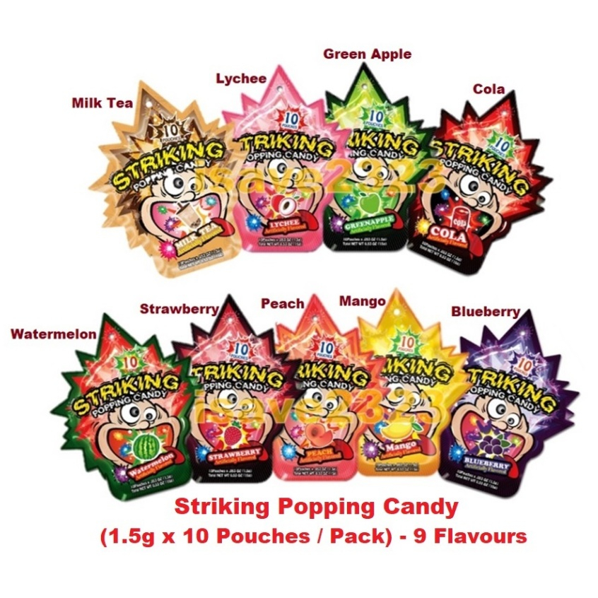 Clearance [HALAL] Striking Popping Candy (1.5g x 10 Pouches / Pack) - 9 ...