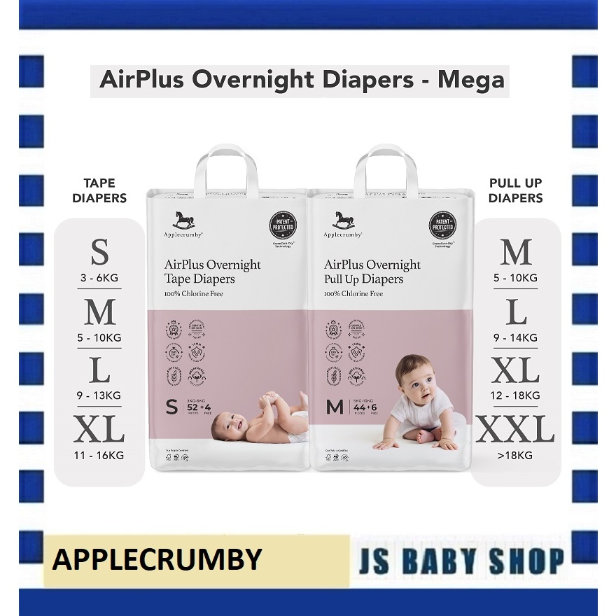 Applecrumby Chlorine Free Premium Pull Up Diapers (M/L/XL/XXL) | Shopee ...