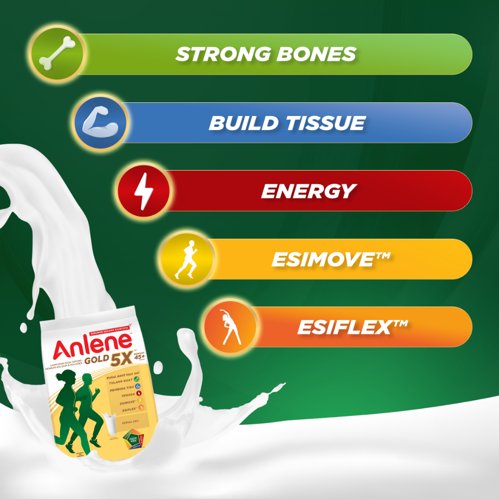[Bundle of 3] ANLENE Gold 5X High Calcium High Protein Plain Milk ...