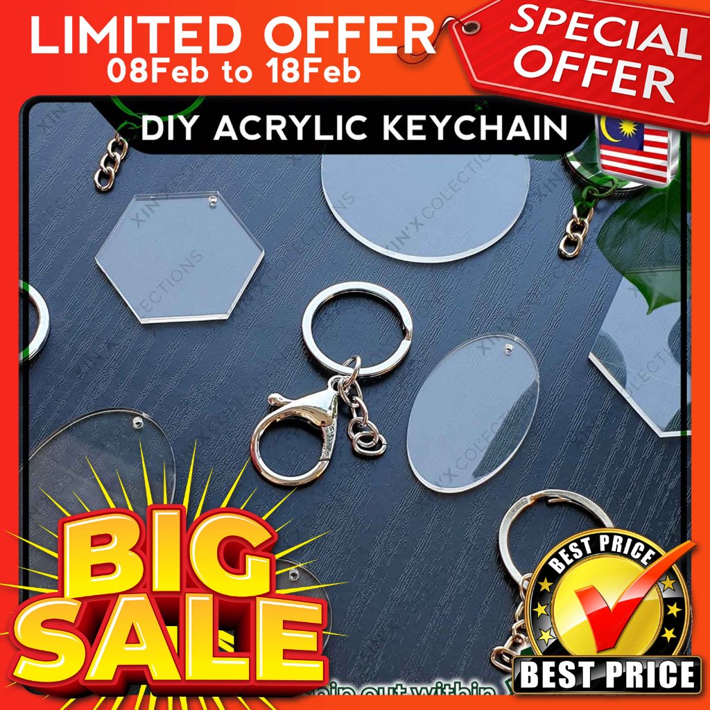 DIY BLANK ACRYLIC perspex Transparent ROUND SQUARE HEART HEXAGON ...