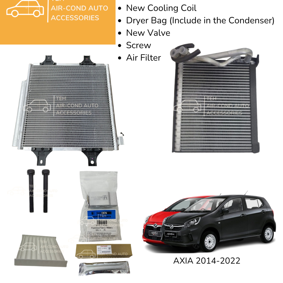 PERODUA AXIA 2014-2022 FULL SET CAR AIRCOND PARTS COMBO CONDENSER ...