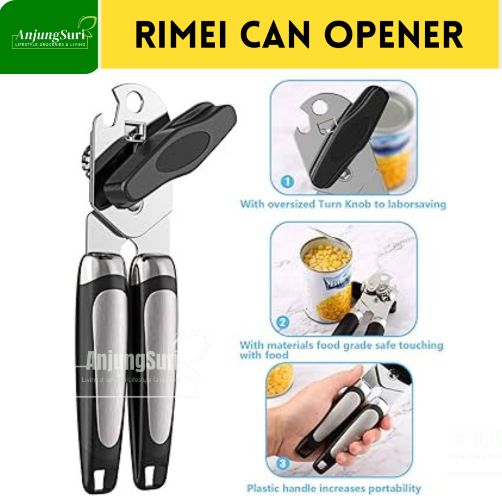 Rimei Safe Cut Can Opener Pembuka Tin Manual Stainless Steel 3 in 1 ...