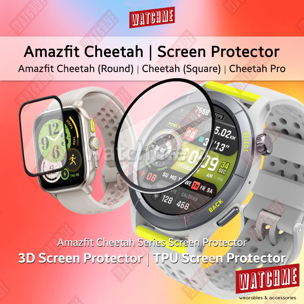 Amazfit Cheetah Series Screen Protector, 3D Full Cover PMMA, TPU Soft ...