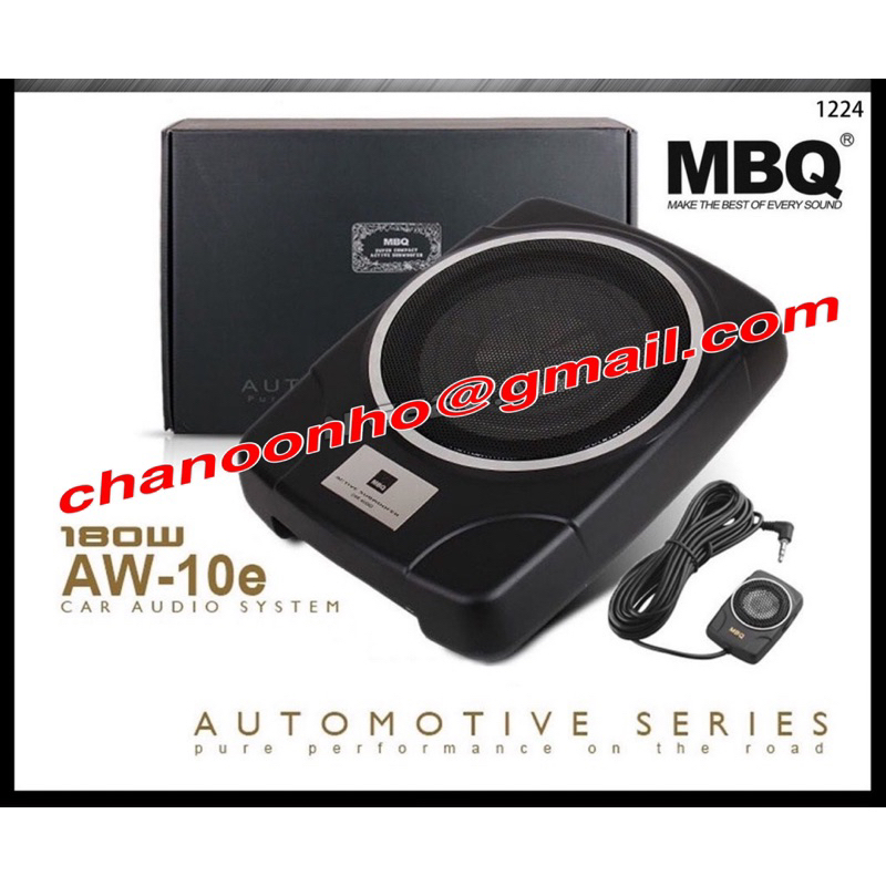 MBQ AW-10e 10" Car UnderSeat Super Slim Active Subwoofer Built In Power ...