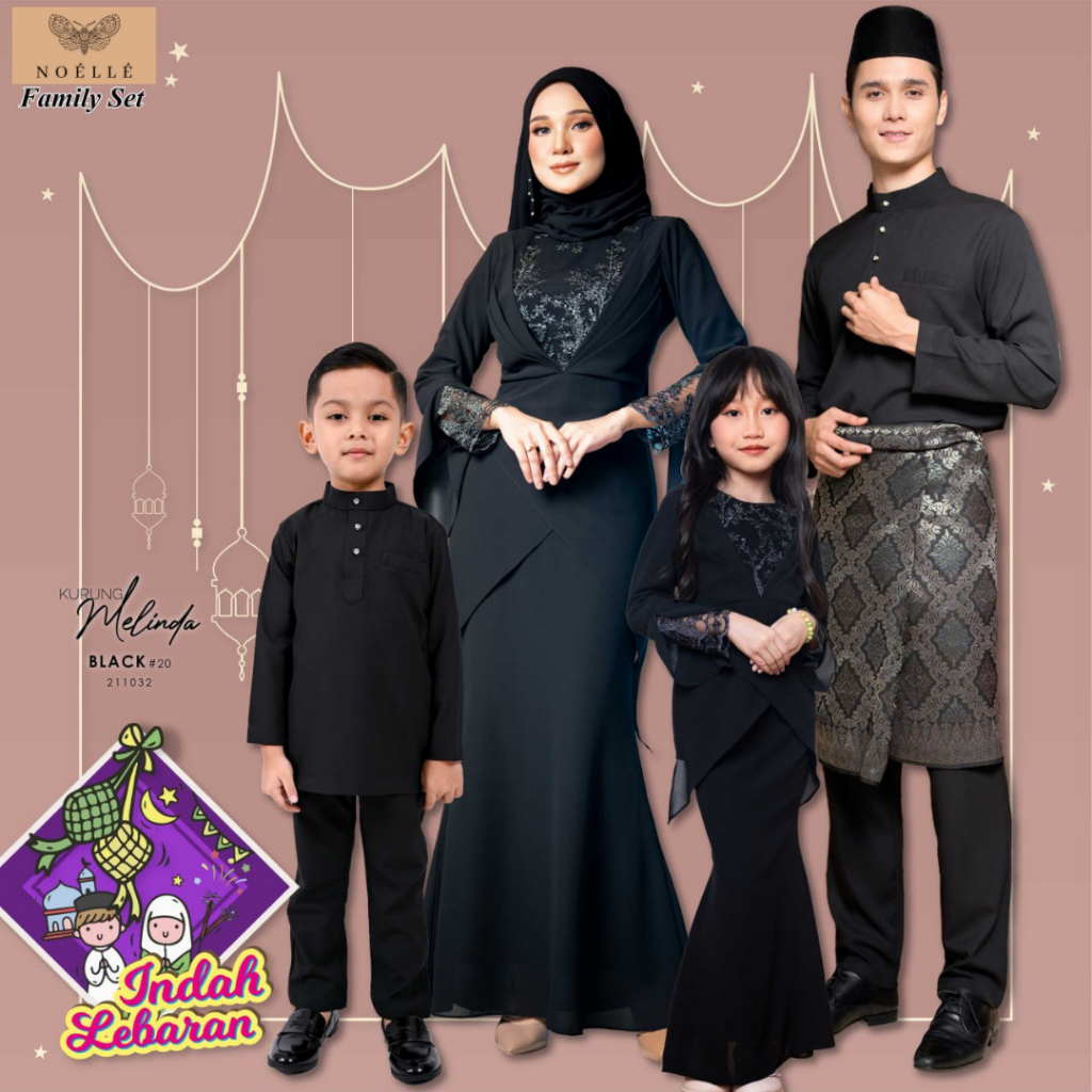 NOELLE Baju Raya Family Sedondon 2024 Baju Kurung Ibu Anak Baju Melayu ...