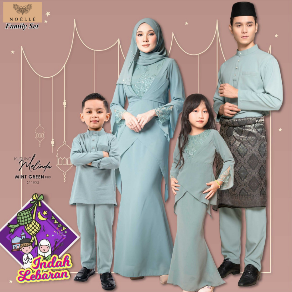 NOELLE Baju Raya Family Sedondon 2024 Baju Kurung Ibu Anak Baju Melayu ...