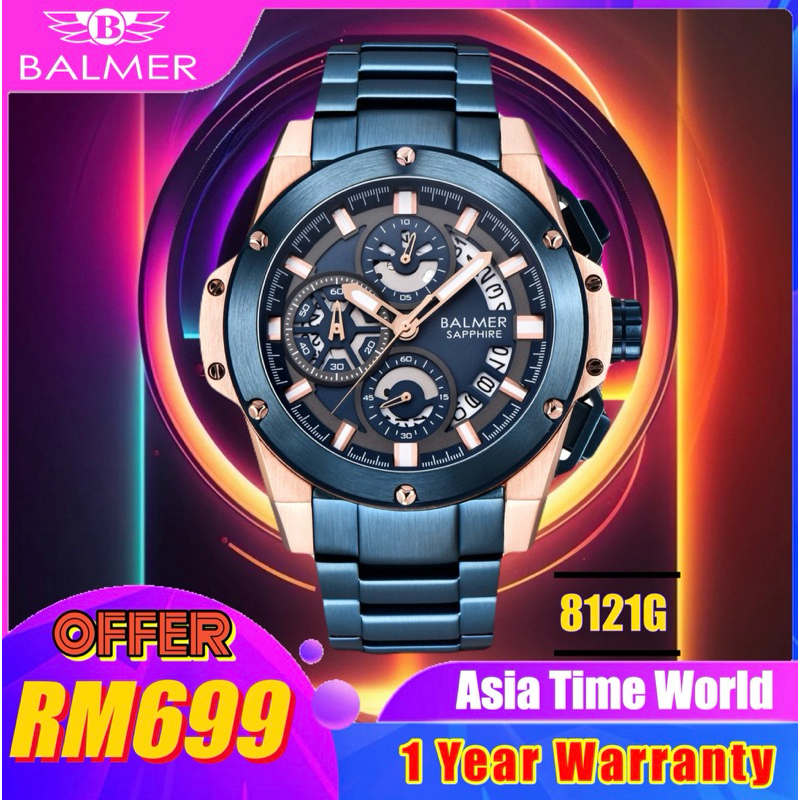 [Original] Balmer 8121G BRG-5 Chronograph Sapphire Men Watch with Blue ...