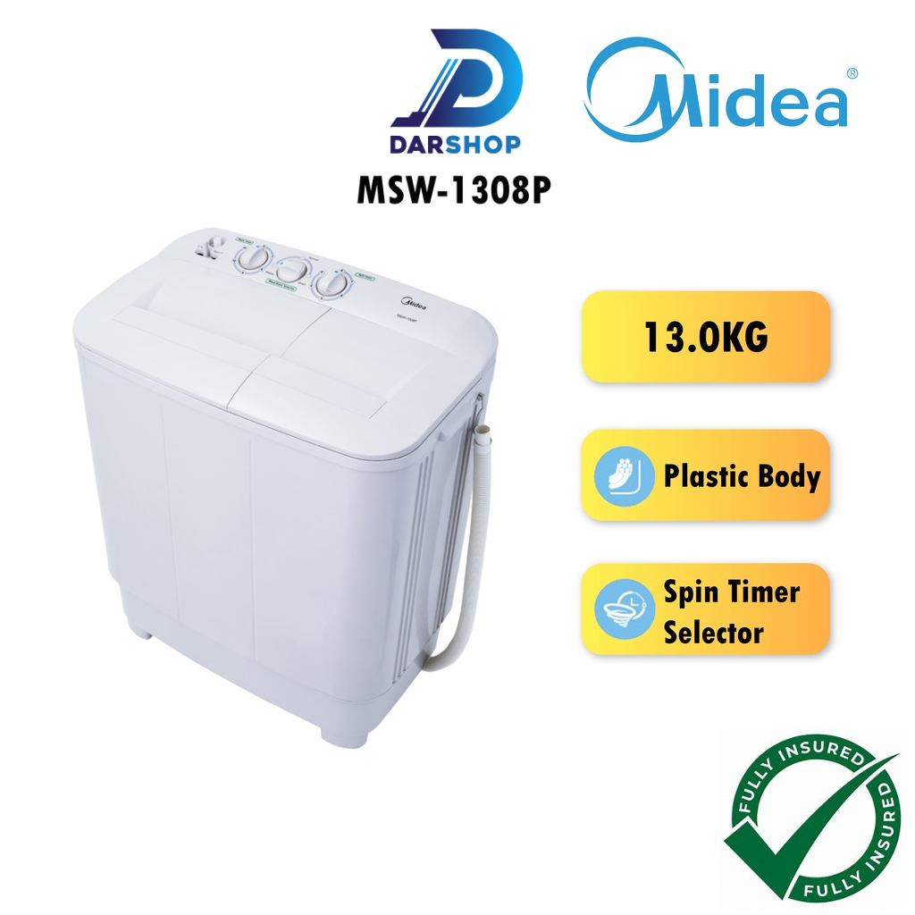 Midea Semi Auto Washing Machine Twin Tub Washer 13KG Mesin Basuh Manual ...