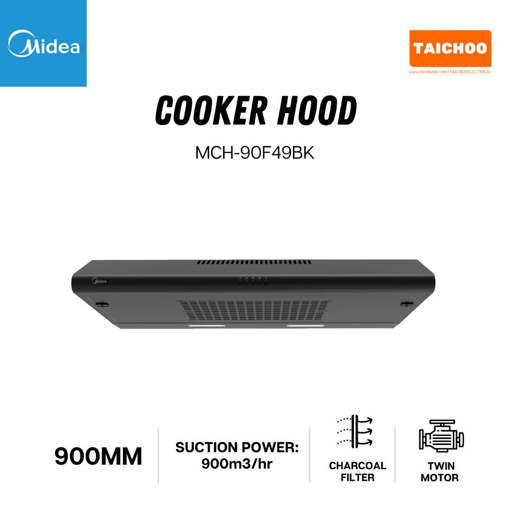 Midea Cooker Hood 90cm MCH-90F49BK | Shopee Malaysia
