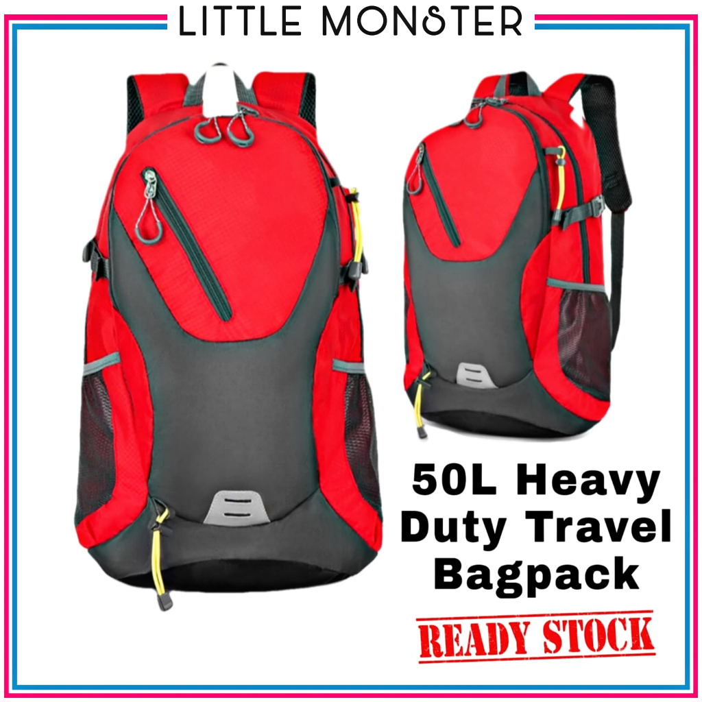 50L Large Capacity Backpack Waterproof Beg Hiking Bag Military Daki ...