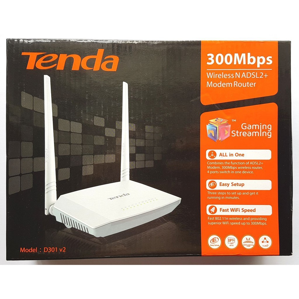 TENDA D301 V2 WIRELESS MODEM ROUTER N300 300MBPS ADSL2 | Shopee Malaysia