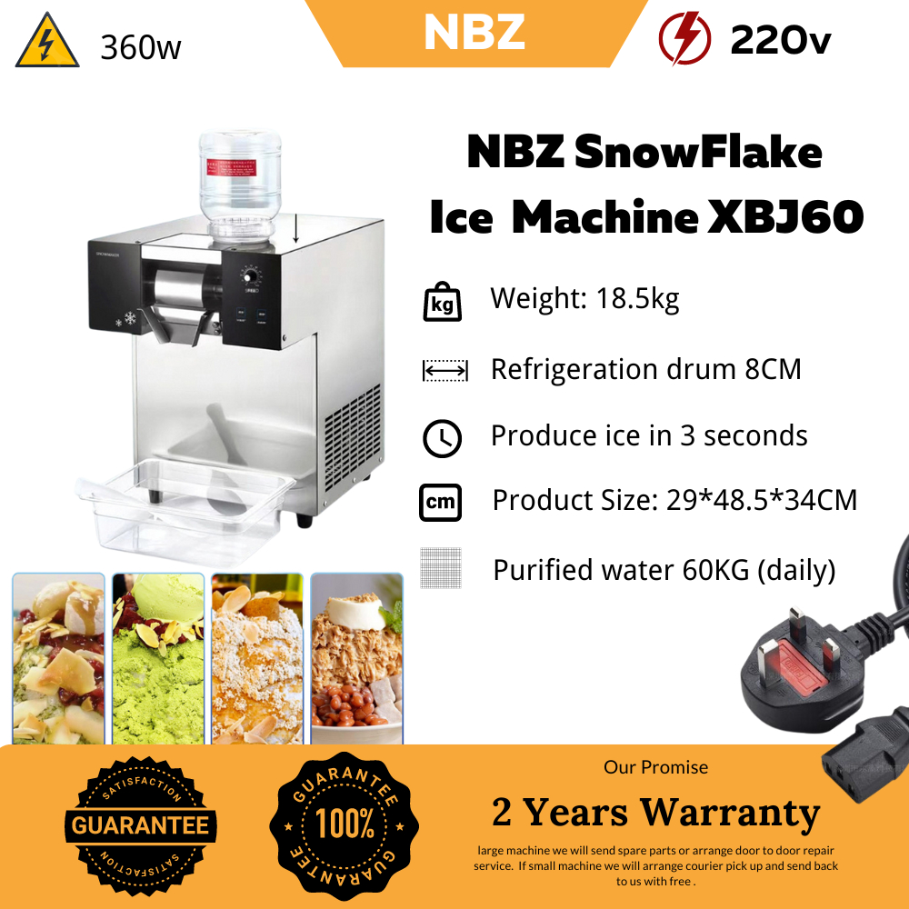 Snowflake Machine Snow Ice Shaver Machine Ice Crusher Dessert pengisar ...