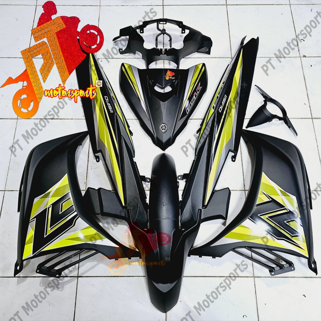 Yamaha LC 135 Cover Set Black Matt Black Candy Red NO 16 Silver Green Siap Tampal LC135 V2 V3 V4 ...