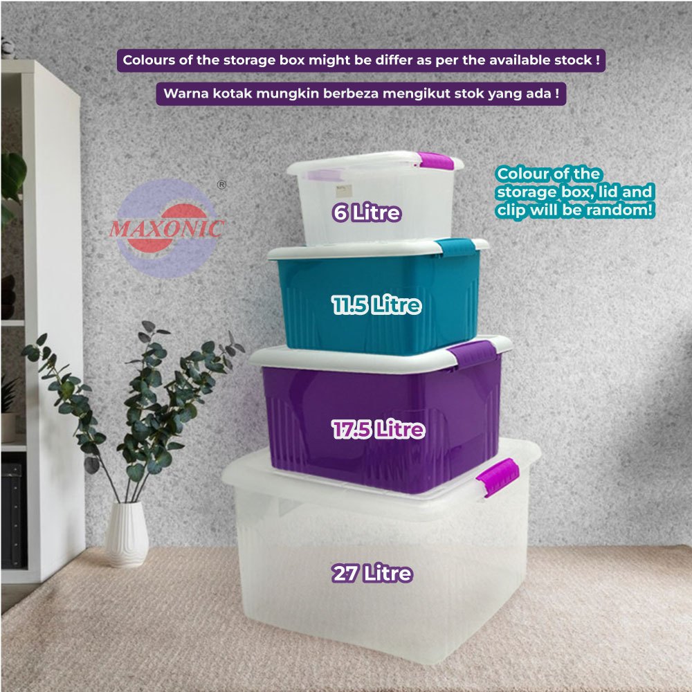 MAXONIC 27L COMBO SET 4 IN 1 MULTIPURPOSE STORAGE BOX | PLASTIC ...