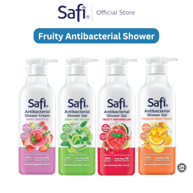 SAFI Fruity Antibacterial Shower 950g | Berry Smoothie | Serai Lime ...