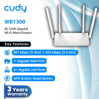 Cudy WR1300 | AC1200 Gigabit Wi-Fi Mesh Router | Shopee Malaysia