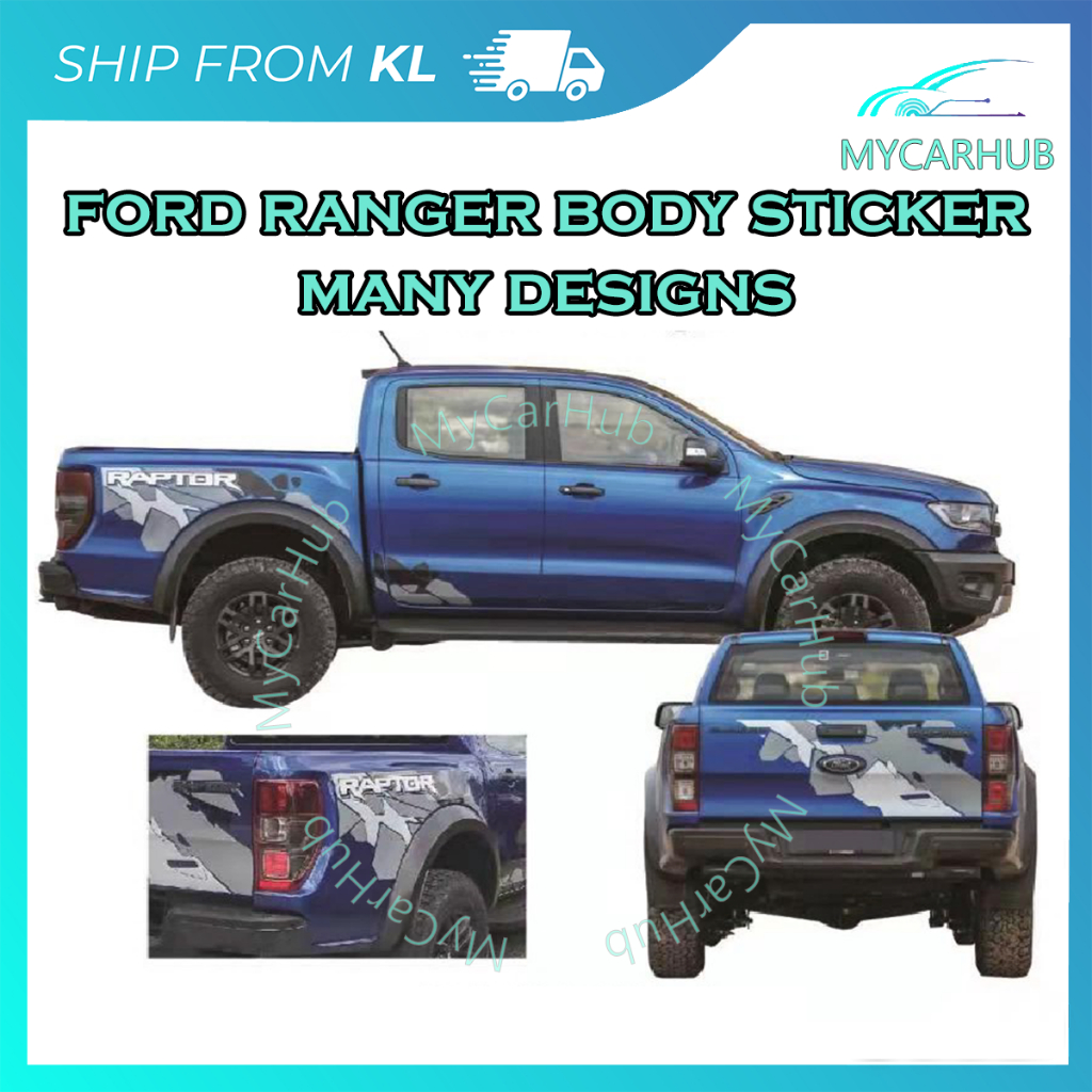 Ford Ranger XLT Plus / XLT / Raptor / Wildtrak Side Body Sticker ...