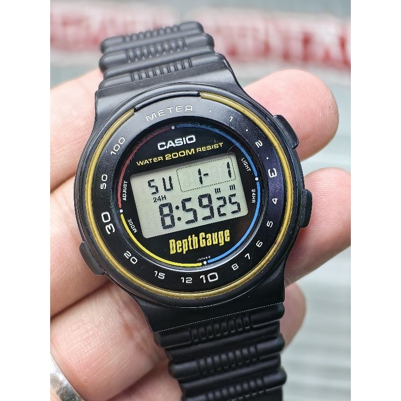 Vintage Casio DW-220DG depth gauge 200m water resistant digital Watch ...