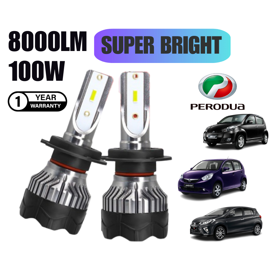 K5 LED HEADLAMP 8000LM 6000K COOL WHITE PERODUA MYVI | Shopee Malaysia
