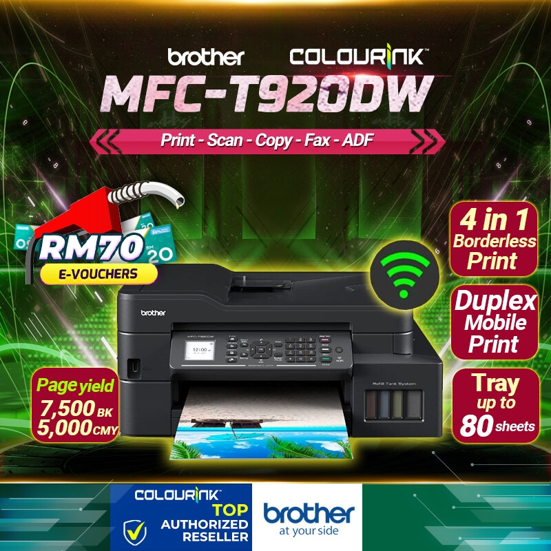 Brother MFC-T920DW Colour Inkjet Print Scan Copy Fax Wifi Ink Tank ...