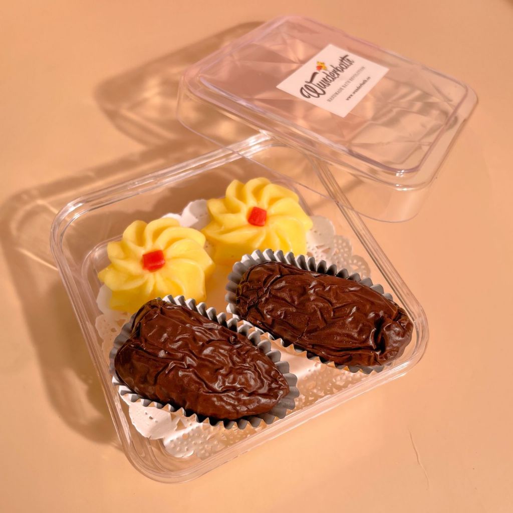 Wunderbath Kuih Dates Soap (2pcs Dates soap and 2pcs Kuih Dahlia soap ...