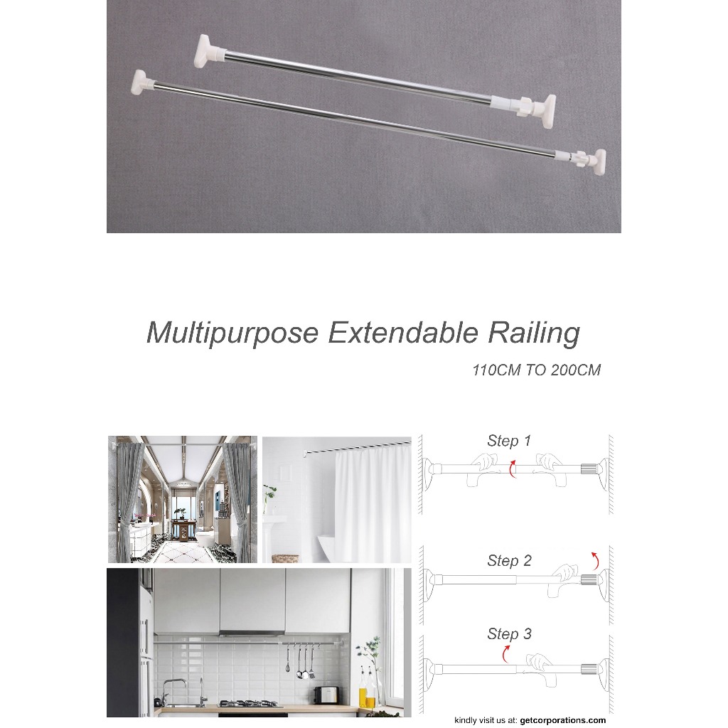 Home Ideas Elite Multipurpose Extendable Railing (Thicnkness 25mm) (H12 ...