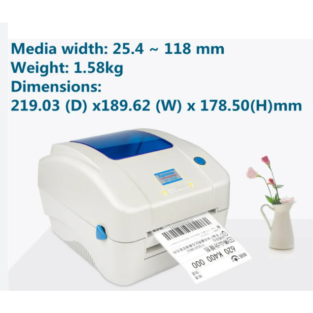 Xprinter XP-490B 4 Inch Desktop Direct Thermal Label Barcode Printer ...