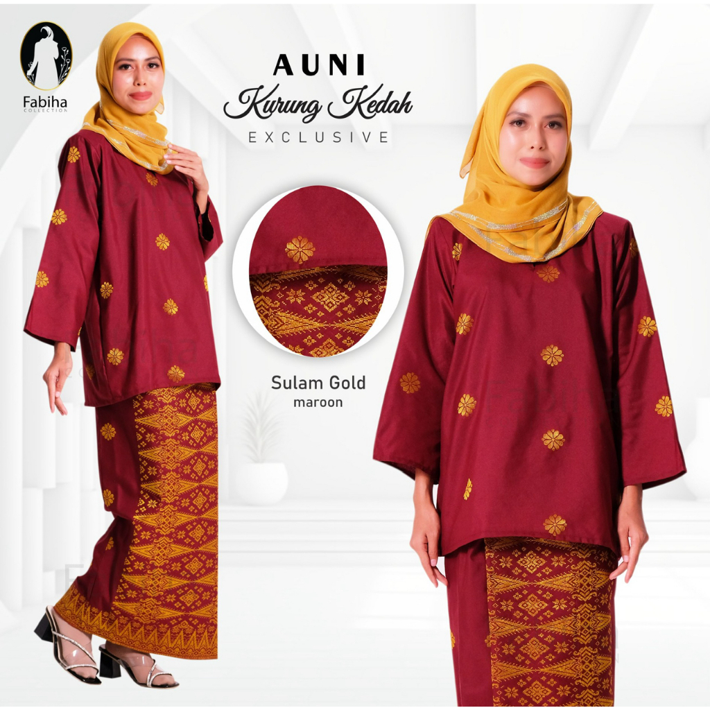 By Fabiha Exclusive | Baju Kurung Kedah Songket Tenun Soft Cotton Bunga ...