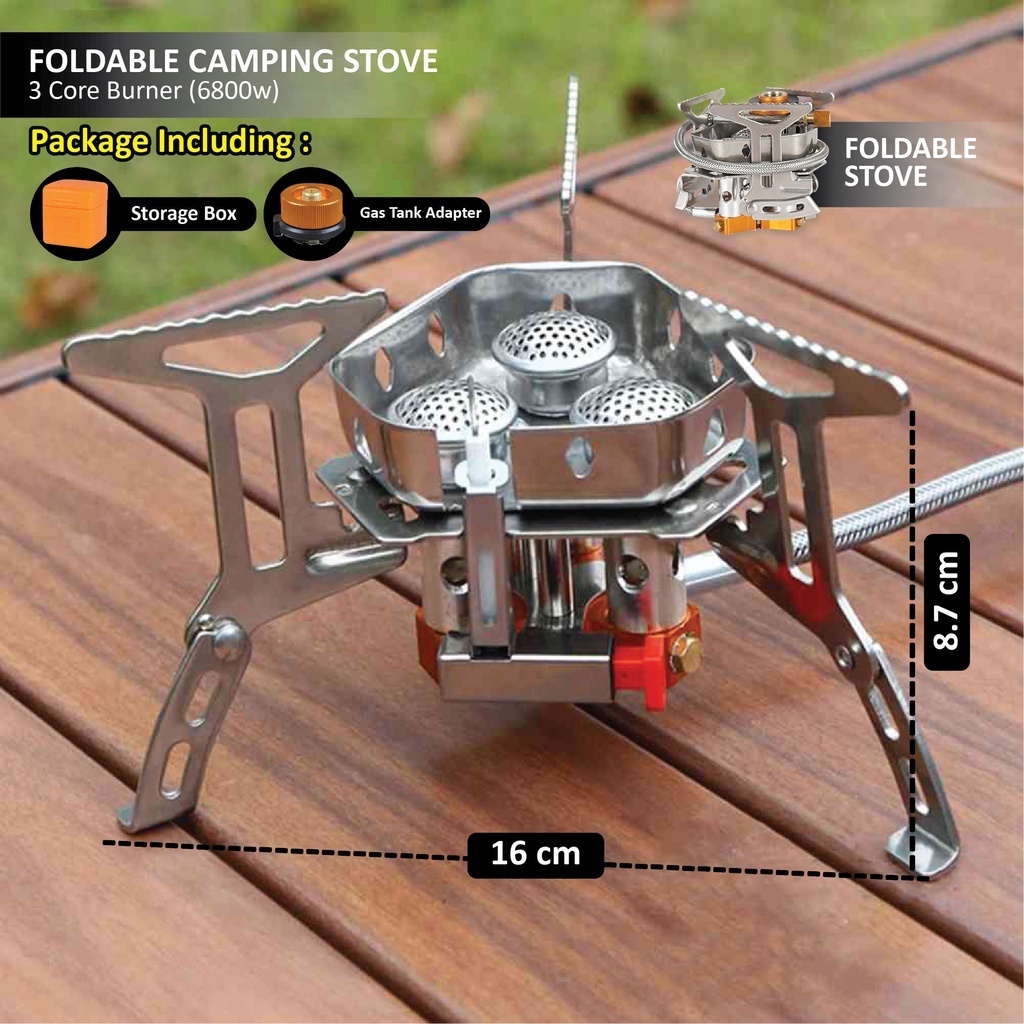 6800w Mini Portable Camping Card Type Stove Butane Gas Cooker Dapur ...