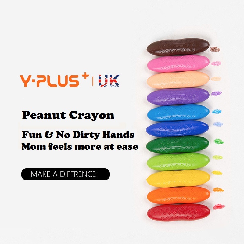 💥 READY STOCK 💥 YPLUS Peanut Crayon 12PCS + Coloring Book for Toddlers ...