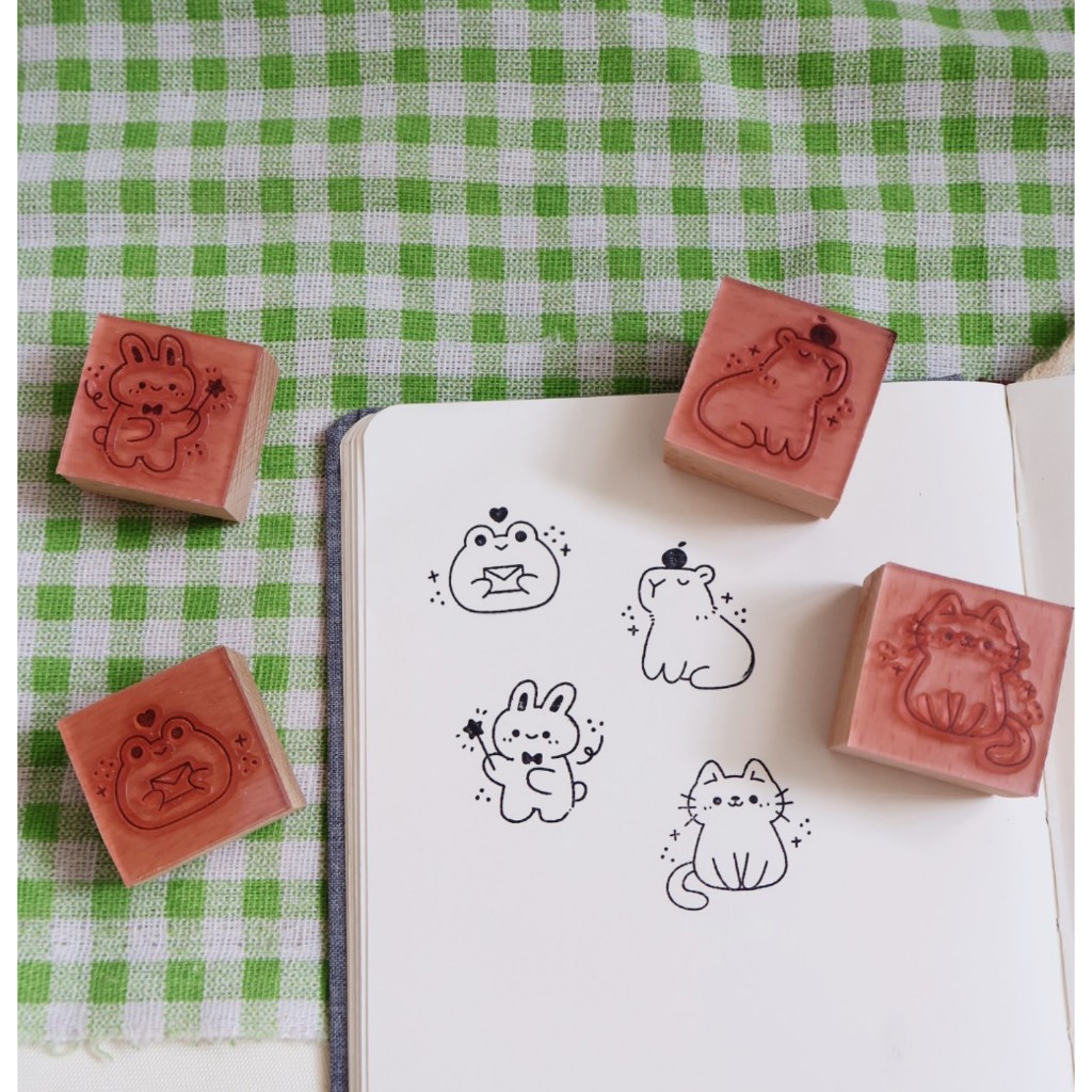 Panda Yoong Official Store | Rubber stamp 4 designs! Capybara, froggy ...