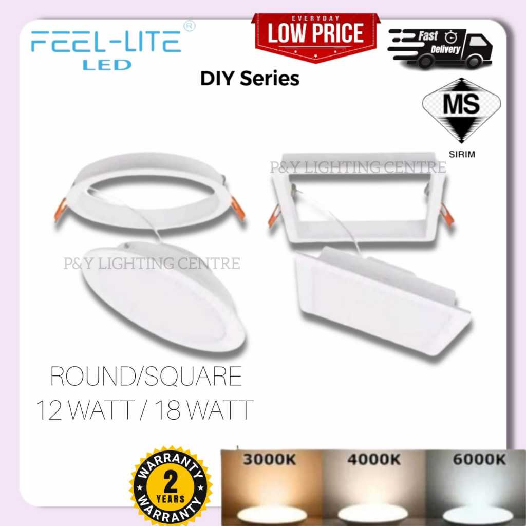 Feel Lite LED Downlight PR/PS DIY Nylon Series With SIRIM Approval 12W ...