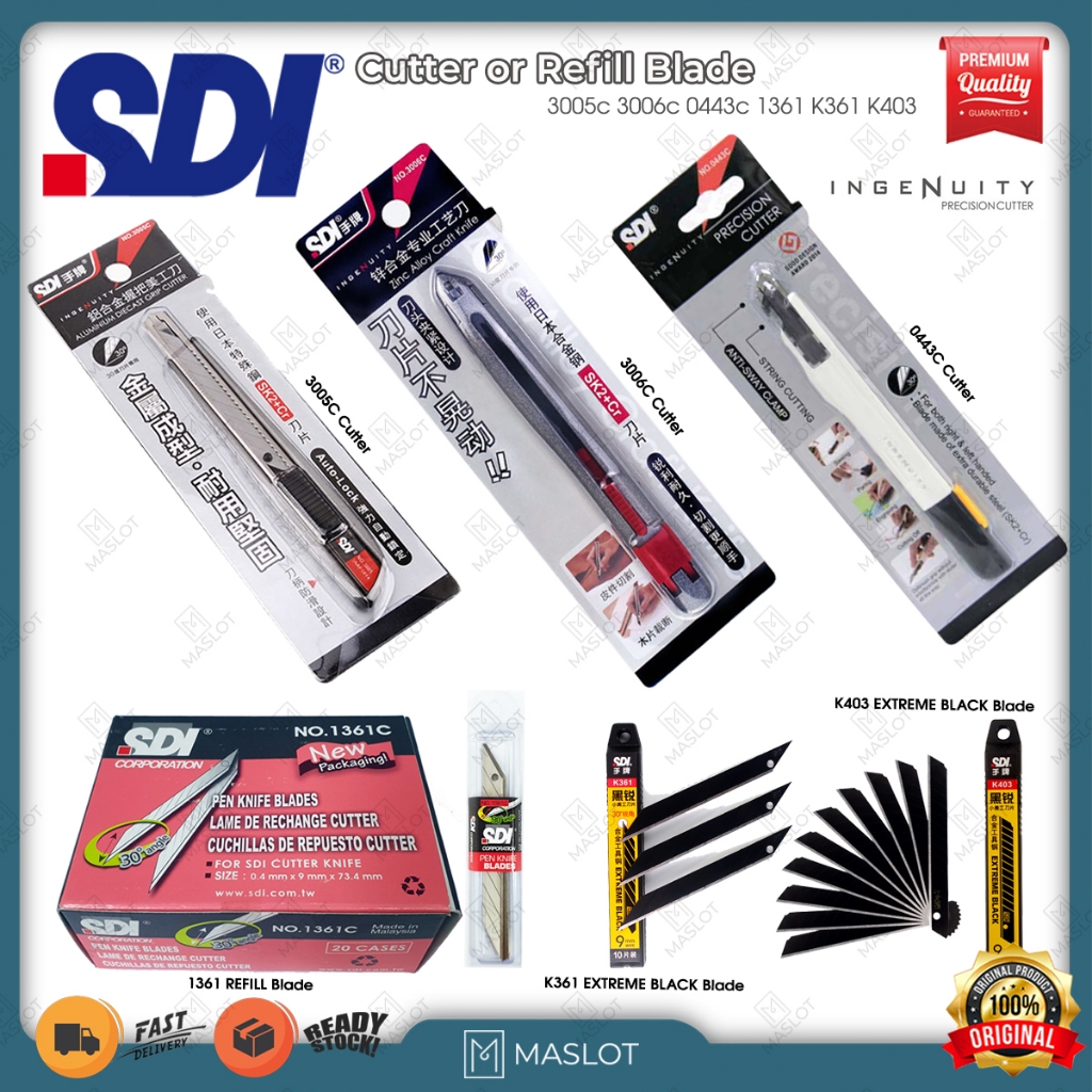 SDI 30 Degree Angle Snap Blade / Refill For SDI Cutter Knife - 1361C | Shopee Malaysia