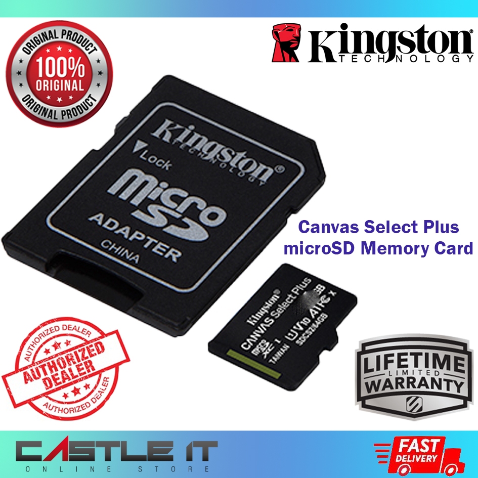 KINGSTON Canvas Select Plus MicroSD 512GB 256GB 128GB 64GB SDHC SDXC SDCS2 Memory Card | Shopee ...