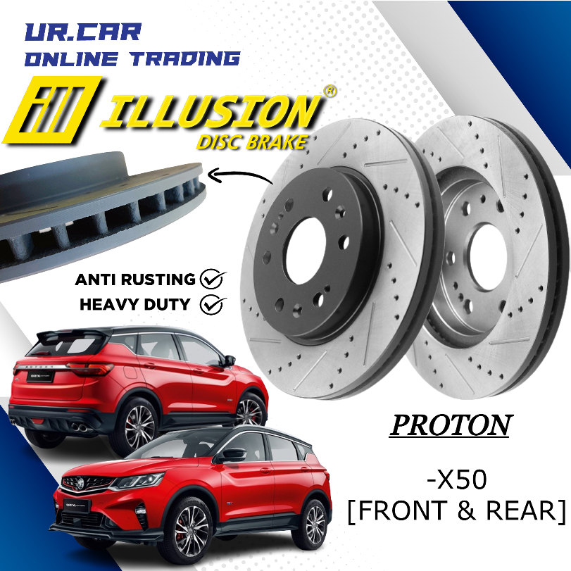 ILLUSION PROTON X50 SPORT DISC BRAKE ROTOR FRONT (DEPAN) & REAR ...