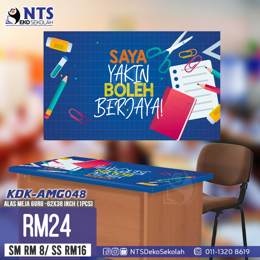 🌸1 DAY SHIP🌸 ALAS MEJA GURU TEBAL 380GSM / KALIS AIR / HIASAN KELAS ...