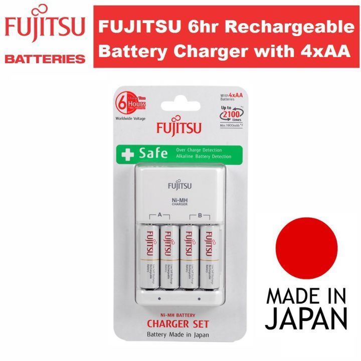 FUJITSU 6 HOUR STANDARD CHARGER WITH 4 x AA Ni-MH (1 unit) | Shopee ...