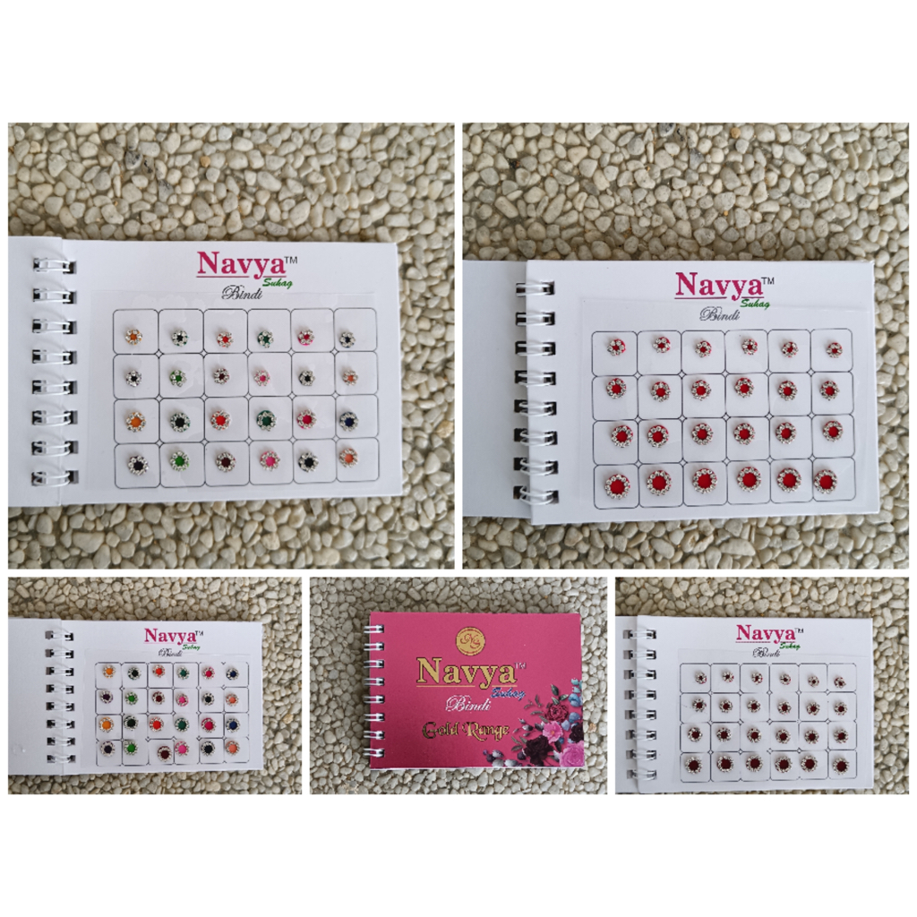 Bindi/ Pottu/ Sticker Pottu Booklet Navya White Stone Border - 96 bindi ...