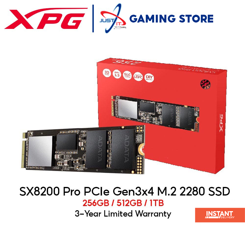 ADATA XPG SX8200 PRO M.2 2280 PCIE GEN3X4 SSD ( 256GB / 512GB / 1TB ...
