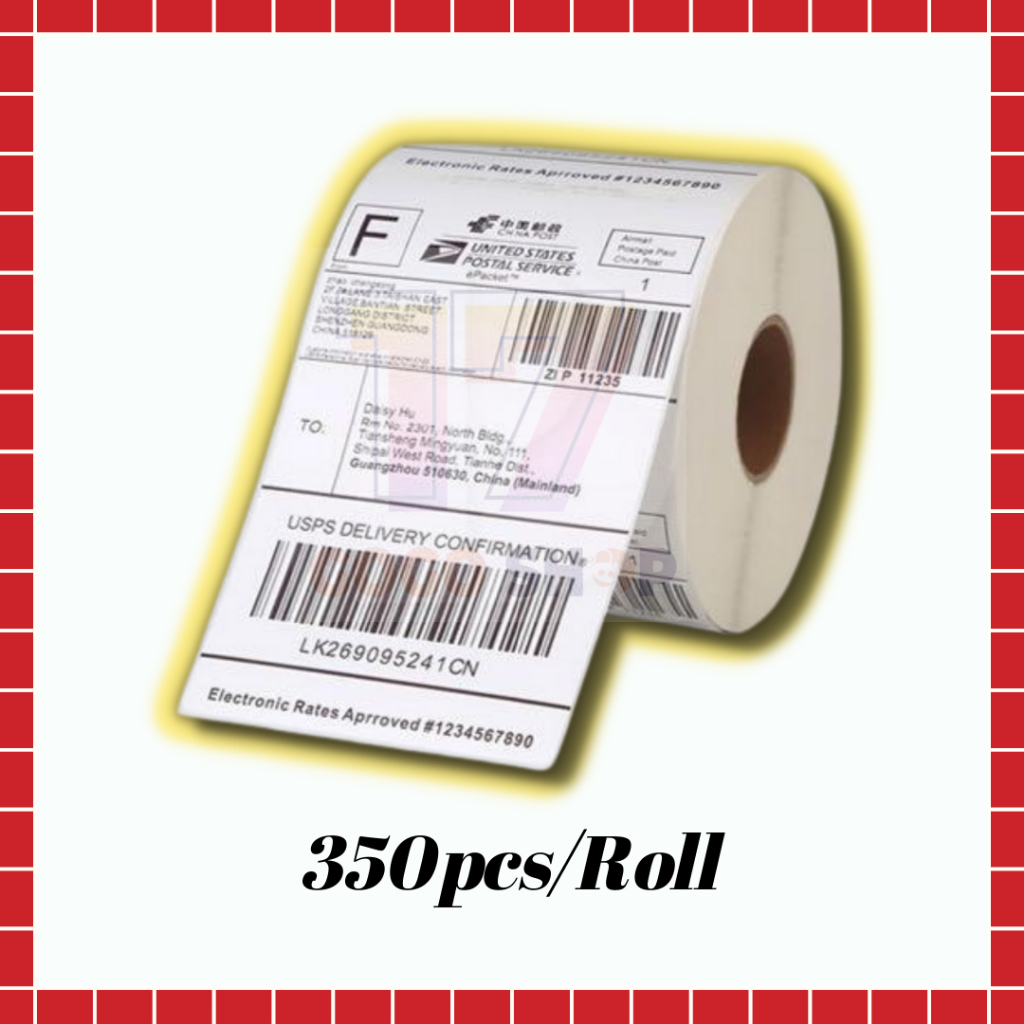 350pcs Roll/ 500pcs A6 Fold Thermal Label Sticker AWB Sticker ...