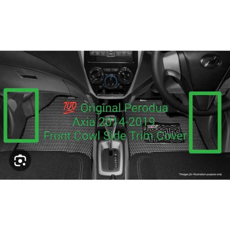 💯 Original Perodua Axia 2014-2019 All Model Front Cowl Side Cover (Trim ...