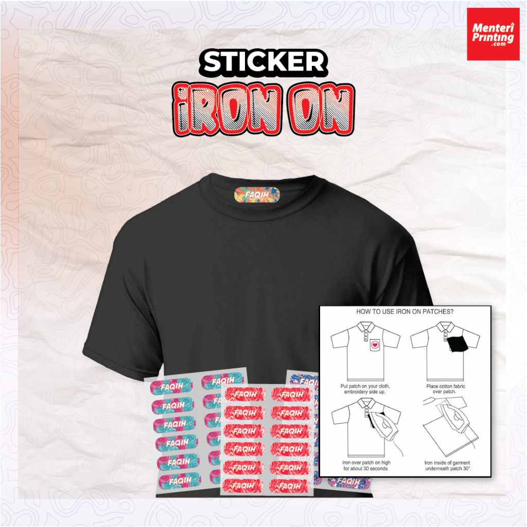 50 Pcs Sticker Label Baju & Iron On Label, Pelekat Nama Baju,Iron on ...