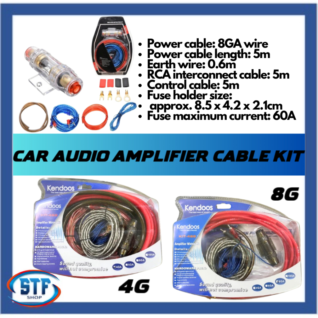 Car Audio Installation Kit Amplified Subwoofer Speaker Amp Kit ...