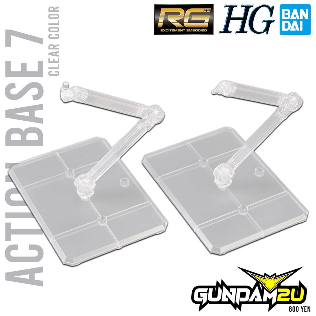 BANDAI Action Base 7 Clear Gunpla Gundam Stand Best For 1/144 Scale HG ...