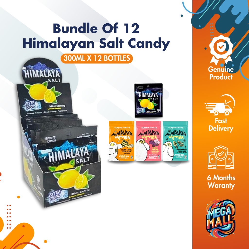 [Bundle Of 12] Himalayan Salt Candy Sport Candy Extra Cool Lemon Ginger ...